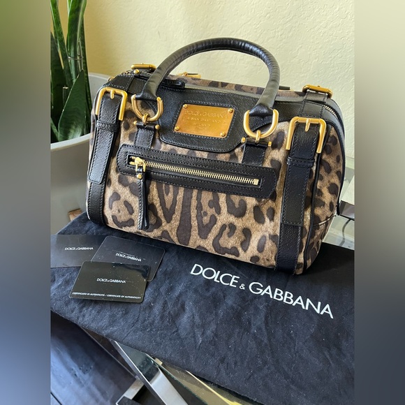 Dolce & Gabbana | Bags | Dolce Gabbana Leopard Miss Easy Way Boston Bag ...